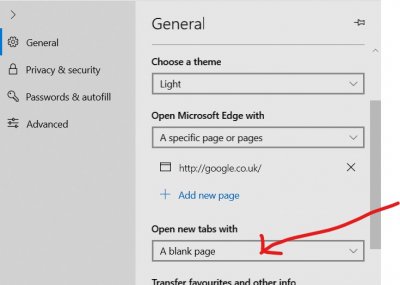 Edge blank page in new tab setting | Wilders Security Forums